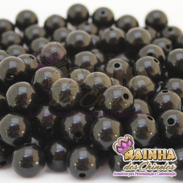 Bolas Plásticas Pretas 14mm (50 gramas) | Rainha dos Chinelos
